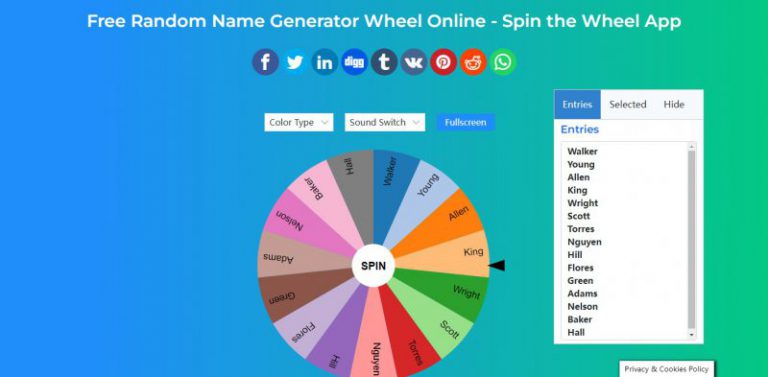 Last Name Generator - Wheel Spinner App